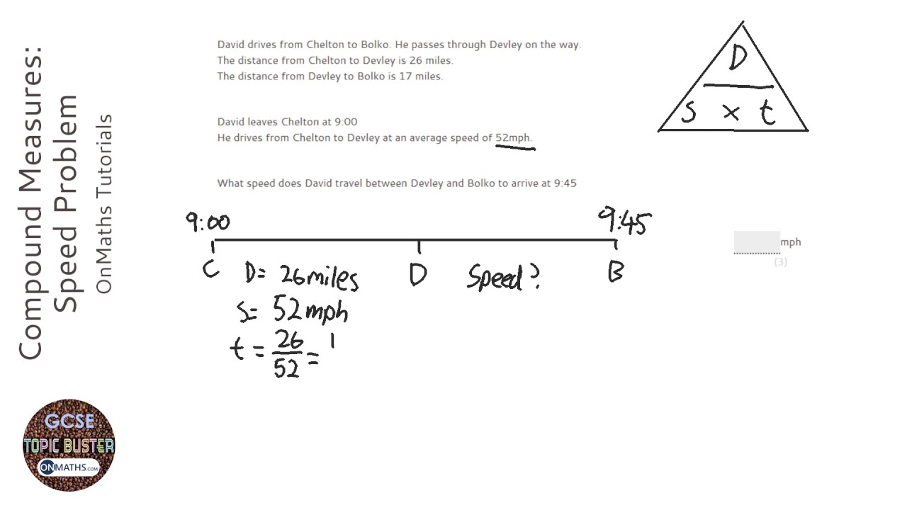 Compound Measures: Speed Problem (Grade 4) - OnMaths GCSE Maths ...