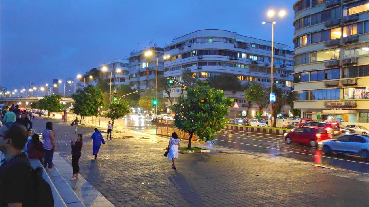 Mumbai Marine Drive Street Road Night View Full Video | Mumbai # ...