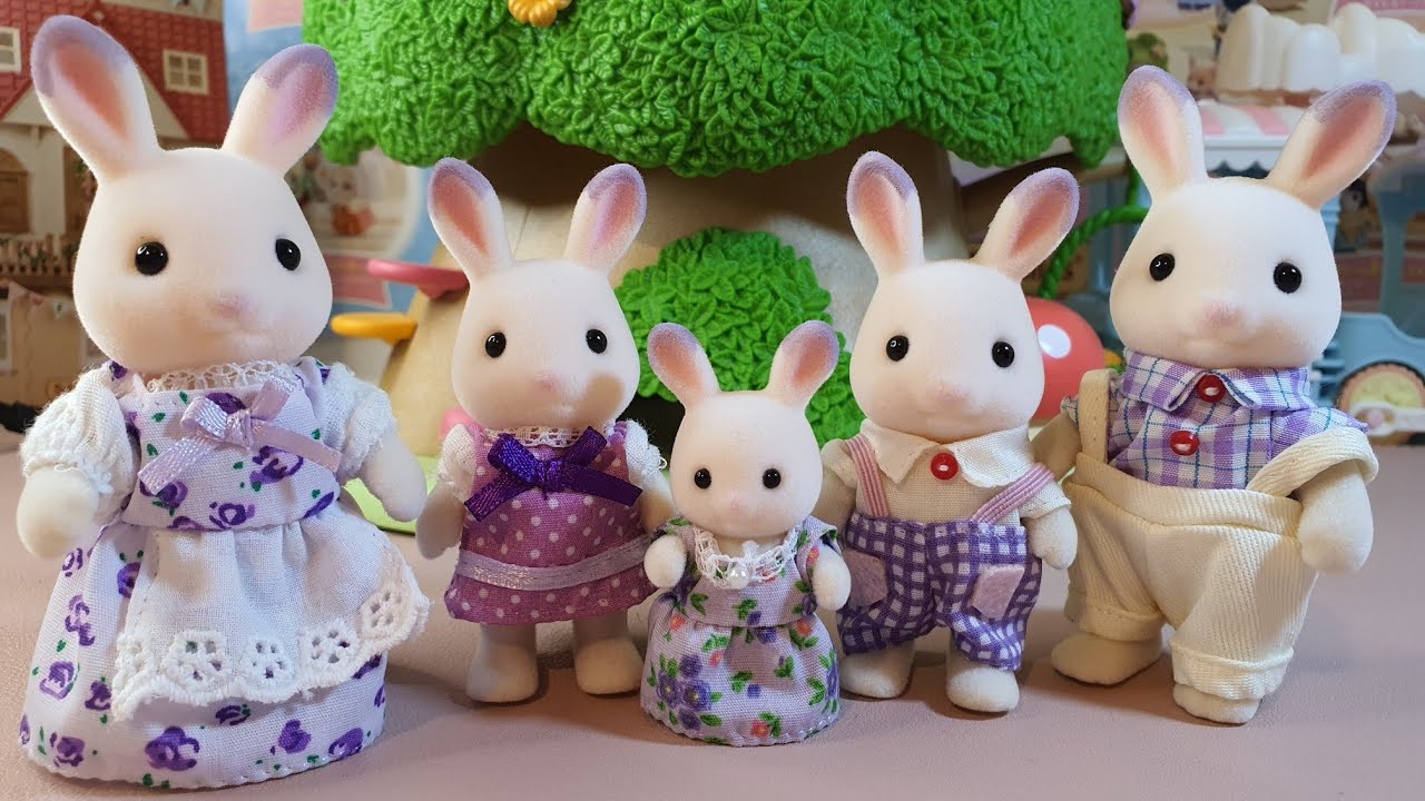 Sylvanian Families Lavender Rabbit Family - YouTube