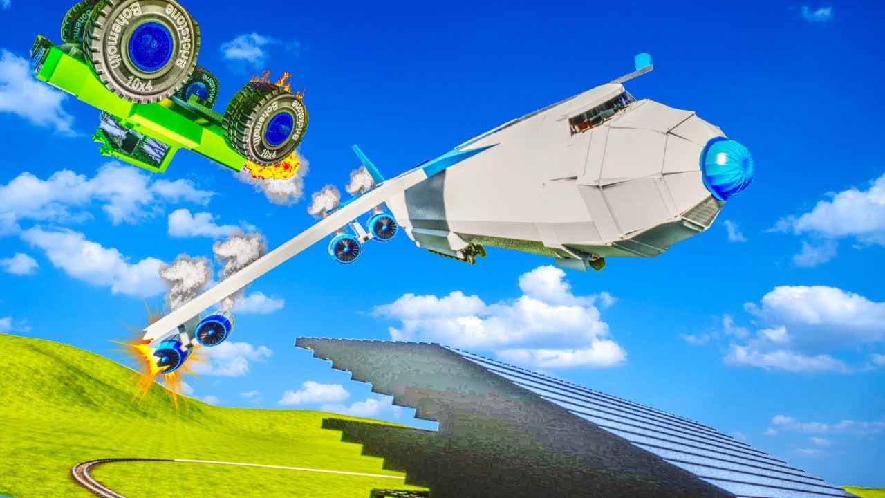 Lego MONSTER TRUCK Flips over Lego AIRPLANE?! (Brick Rigs Gameplay ...