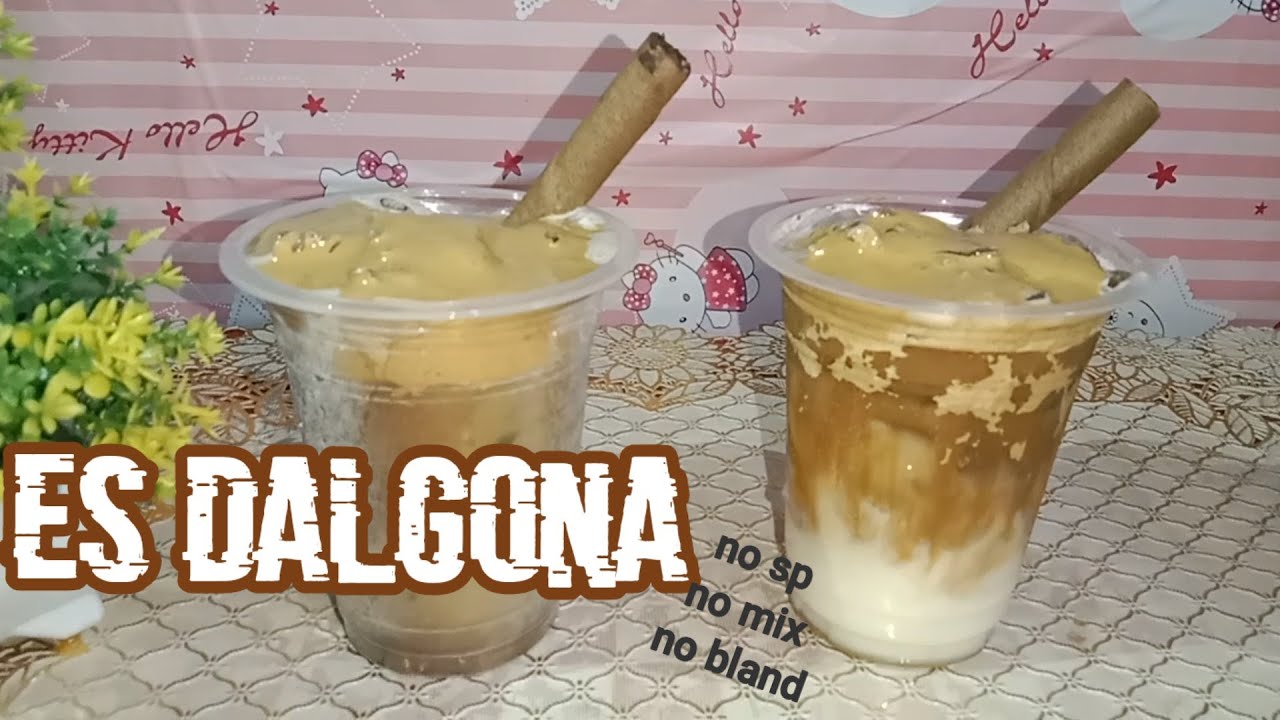 Cara membuat es dalgona tanpa mixer dan blander||ide jualan minuman ...