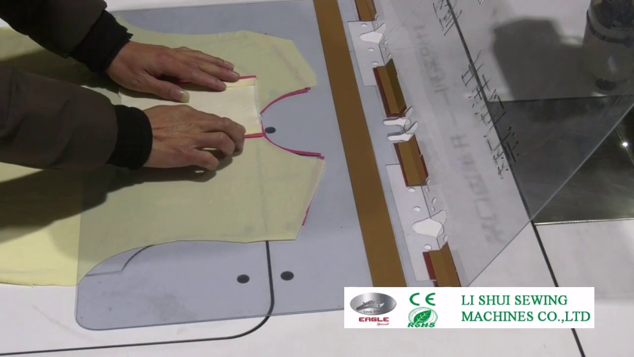 front placket for shirt- template machine - YouTube