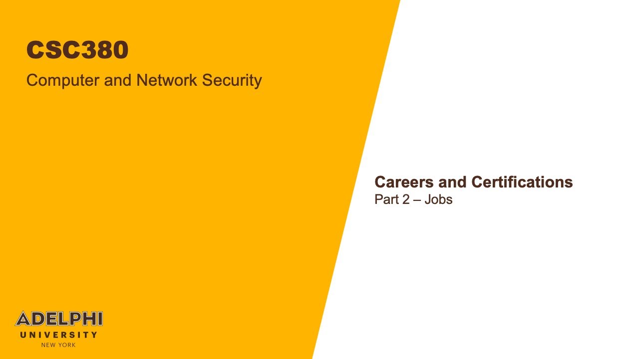 Careers and Certifications in Cybersecurity - Part 2: Job titles - YouTube
