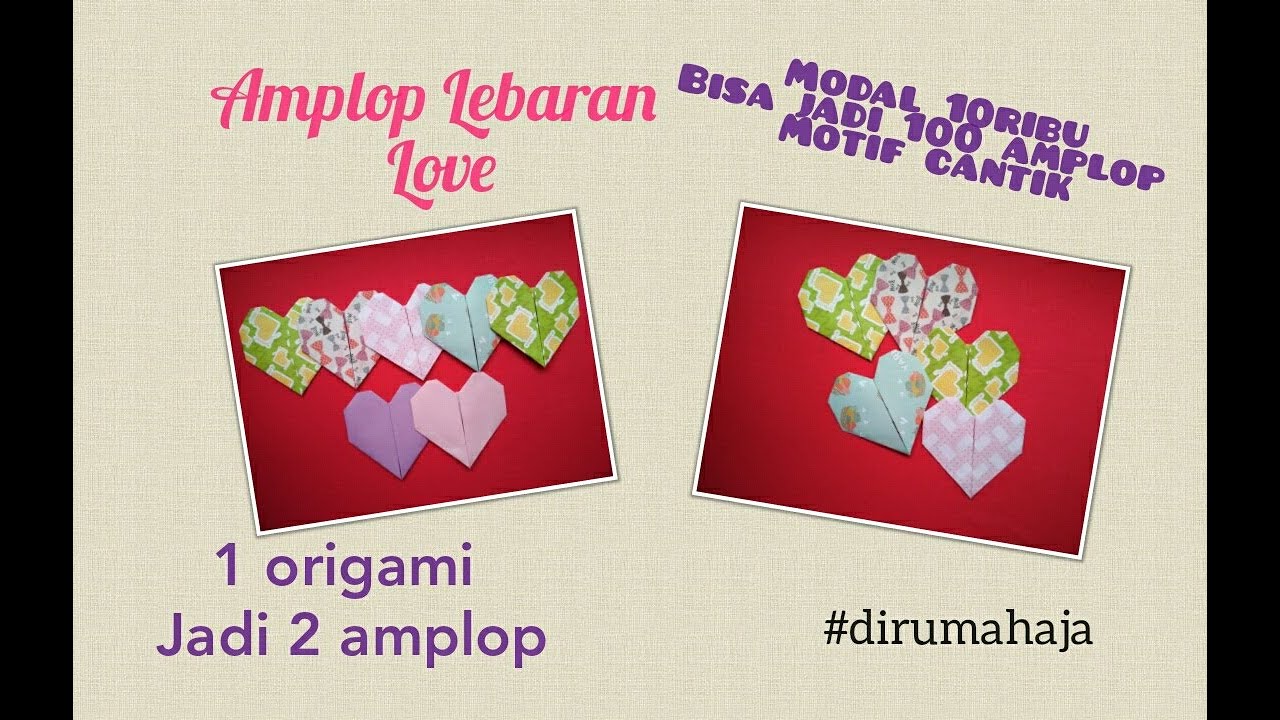 Amplop Lebaran Origami Love - YouTube