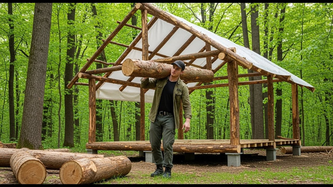 The Beginning of My Off-Grid Life – Building a Big Log House by Hand in ...