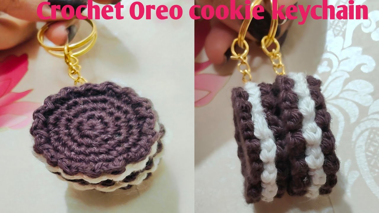 Easy Crochet Oreo cookie 🍪 keychain Tutorial | - YouTube