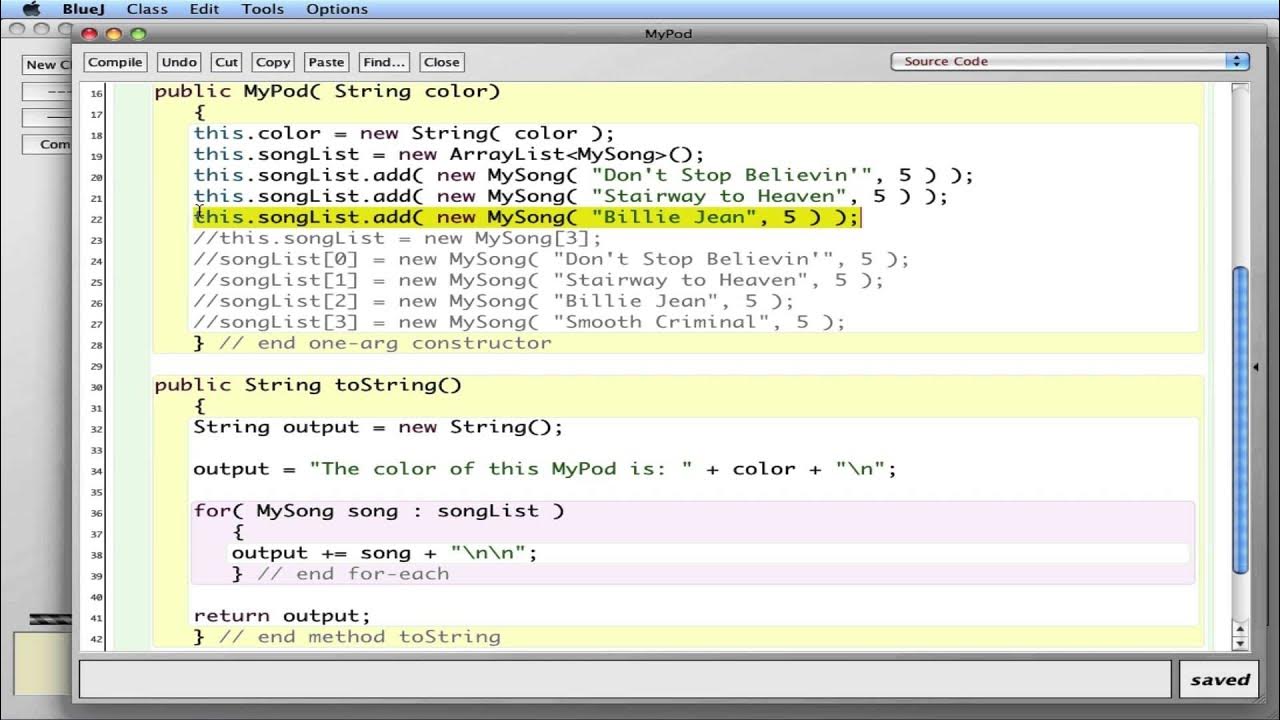 APCS Class Composition ArrayLists - YouTube