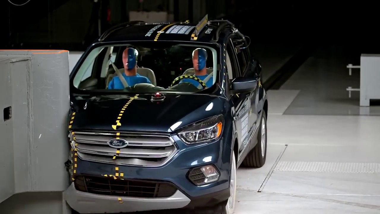 2018 Ford Escape passenger side small overlap crash test - YouTube
