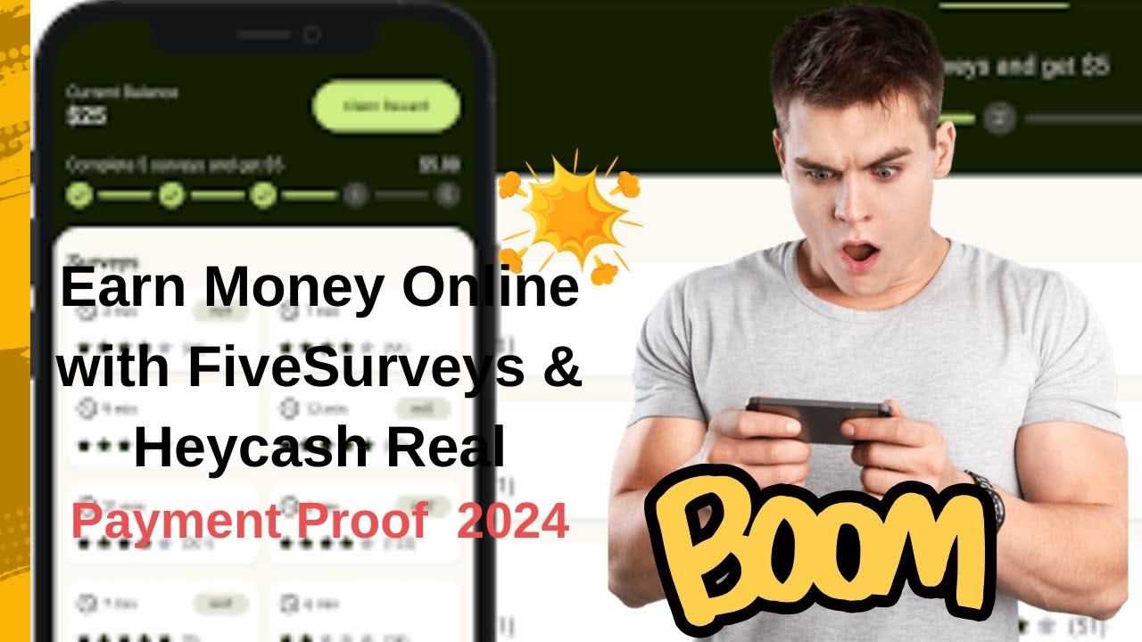 Earn Money Online with FiveSurveys & Heycash Real Payment Proof | Class ...