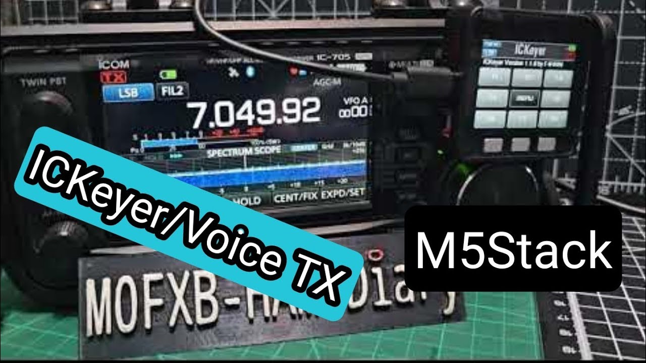 M5-Stack , AUTO KEYER , ICOM IC-705 -CW/VOICE Record & Auto TX - YouTube