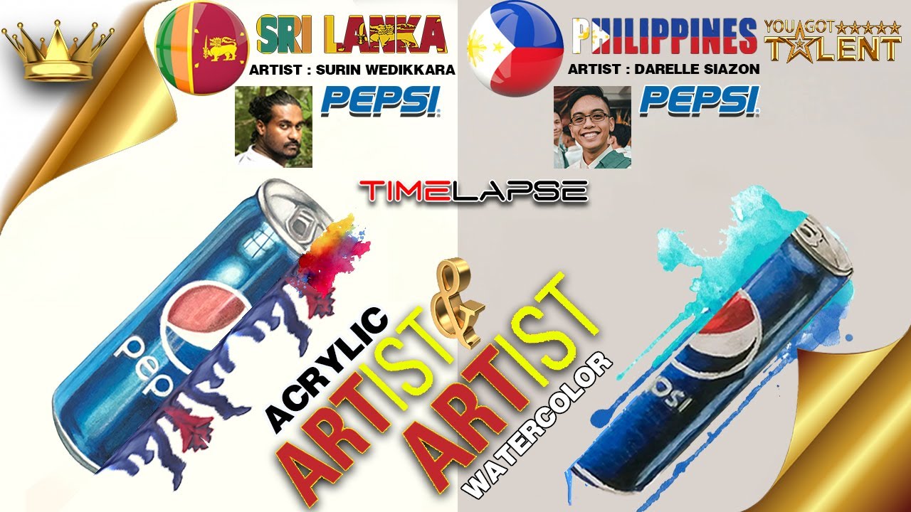 Pepsi realistic painting done by two artists using acrylic and ...