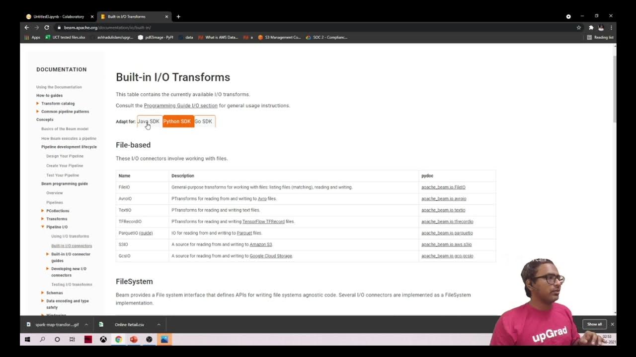 Built-in I/O Transforms apache beam | google dataflow - YouTube