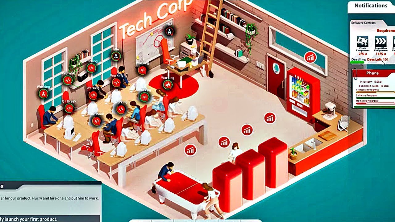 TECH CORP - Gameplay Walkthrough Part 2 | New Office & Creating a ...