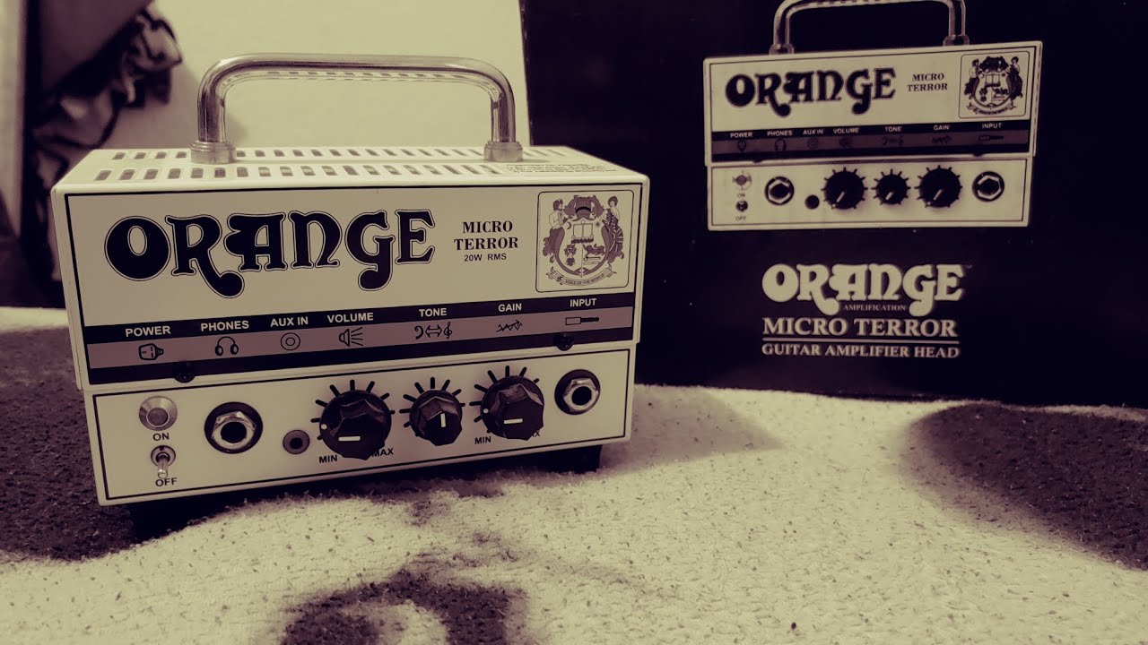Orange Micro Terror conectado a un gabinete 4x12 - YouTube