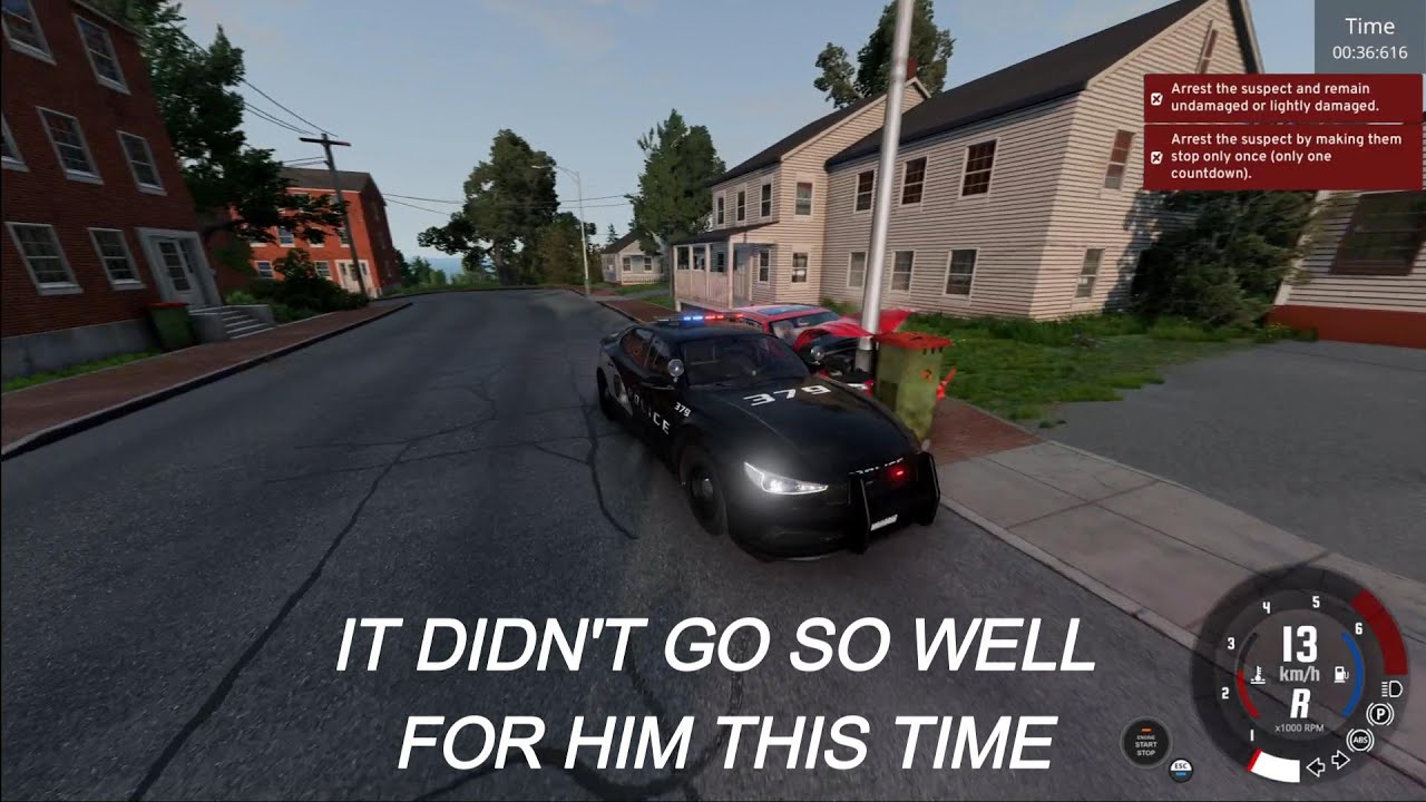 BEAMNG Police chase scenarios - YouTube