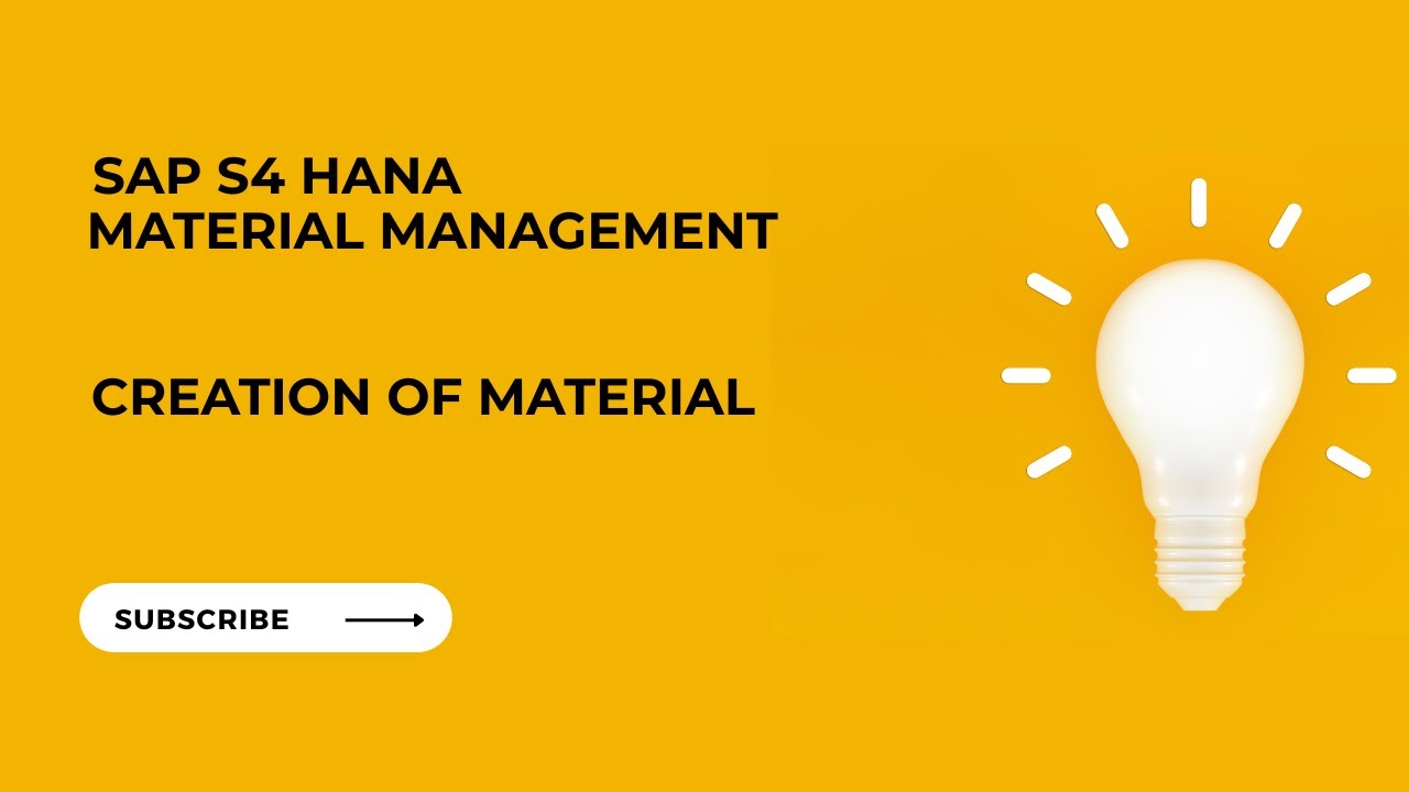 SAP MM-Creation of Material | Transaction Code-MM01 - YouTube