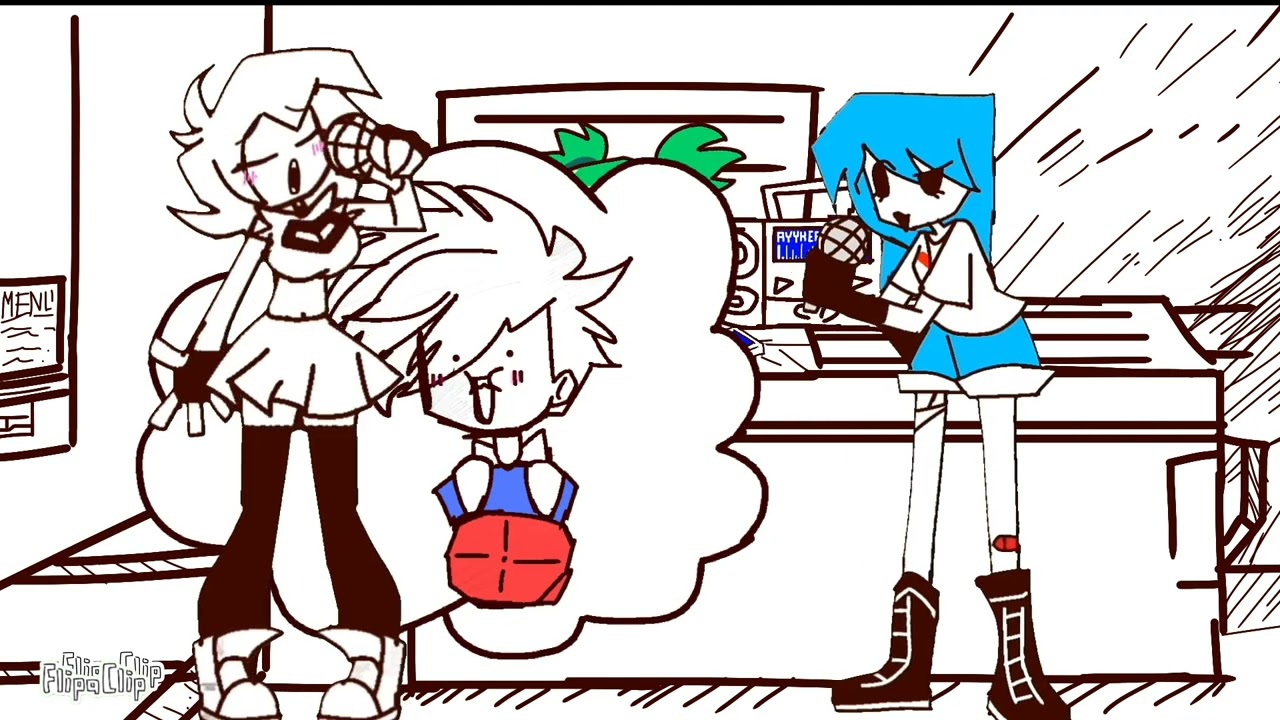 fnf skyblue VS Nusky / ''blue song'' Animation flipaclip - YouTube