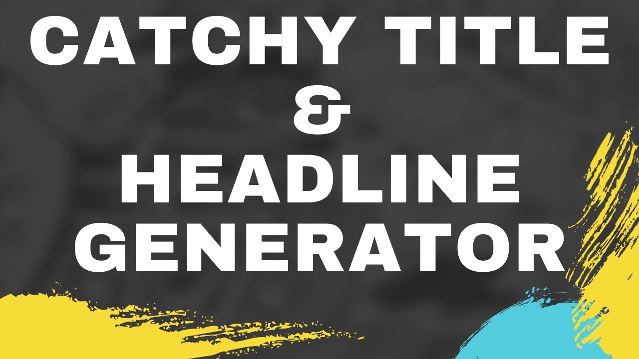 Most Creative Title and Headline Ideas - YouTube