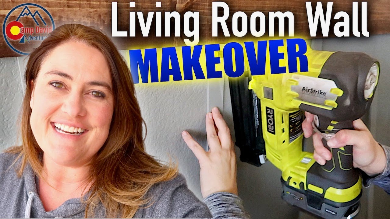 DIY HOME IMPROVEMENT PROJECT! LIVING ROOM WALL MAKEOVER! DIY ACCENT ...