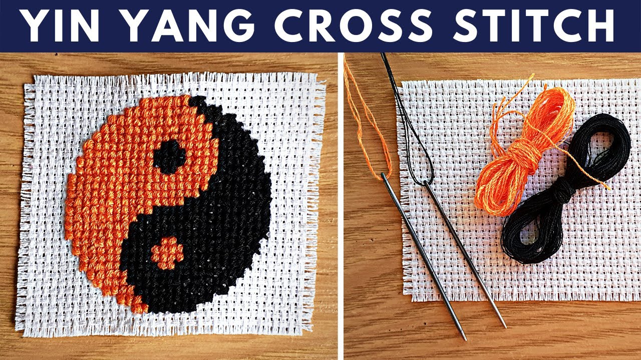Yin & Yang Embroidery Art | Cross-Stitch Stop Motion - YouTube