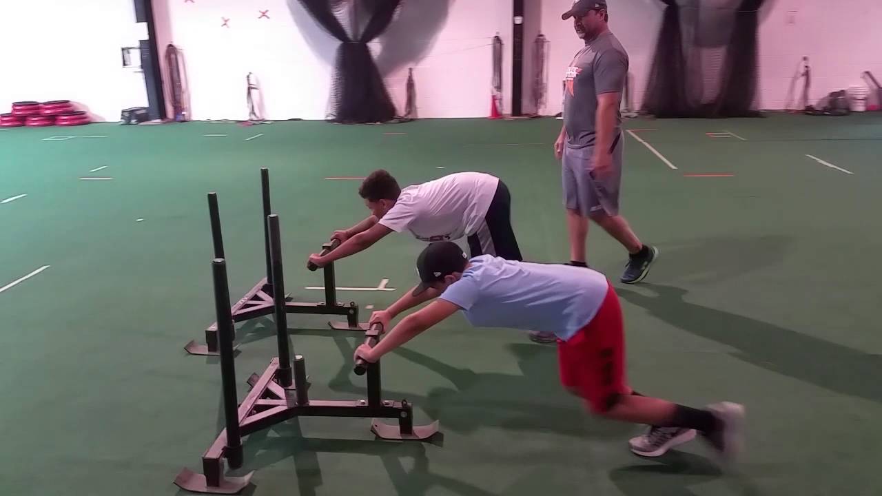 Sled Push - Advanced Strength Training For Youth - YouTube
