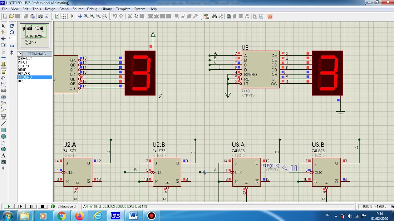 Soal No 2.ASYNCHRONOUS COUNTER PERBEDAAN IC 7447 DAN IC 7448 DAN LED ...