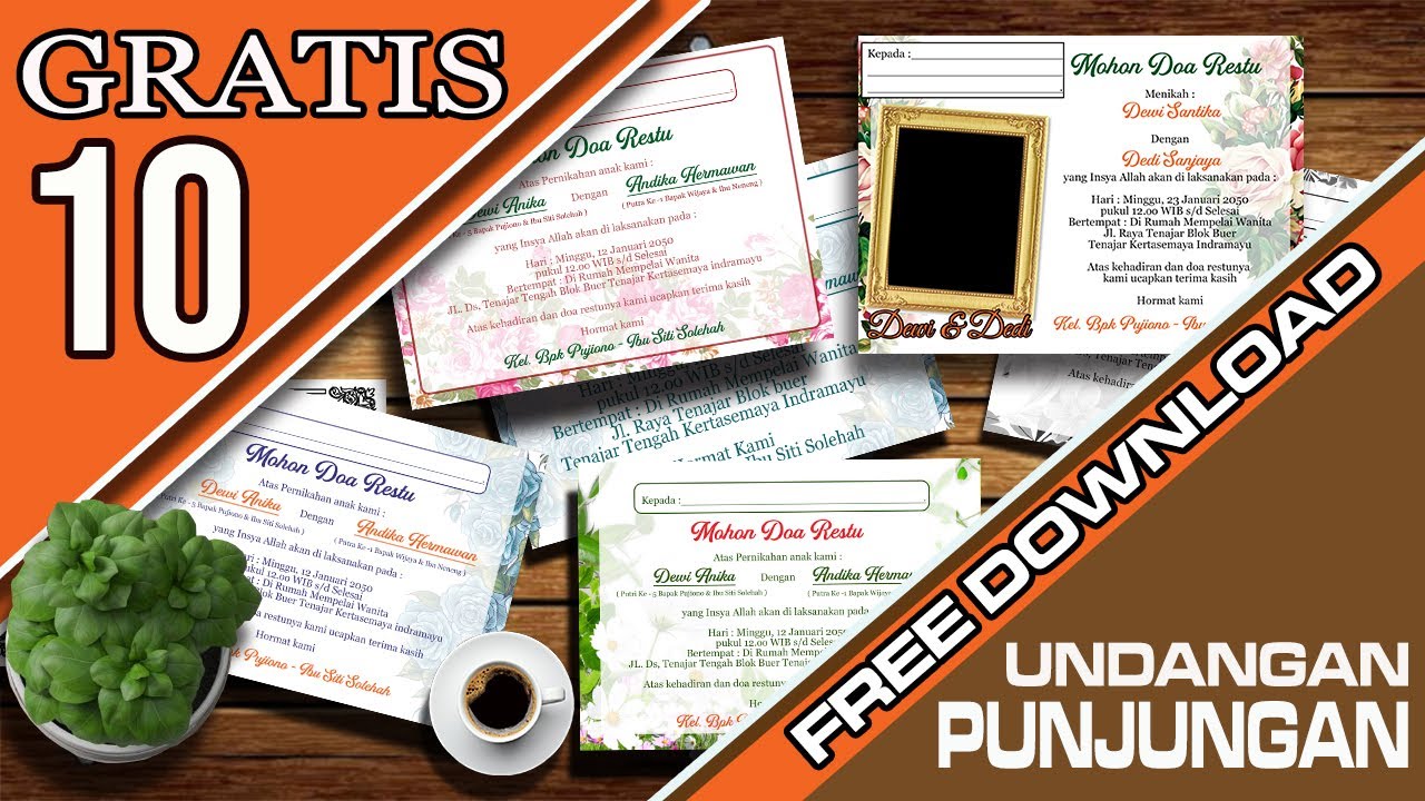 Free 10 Template Undangan Punjungan siap cetak | FREE DOWNLOAD - YouTube