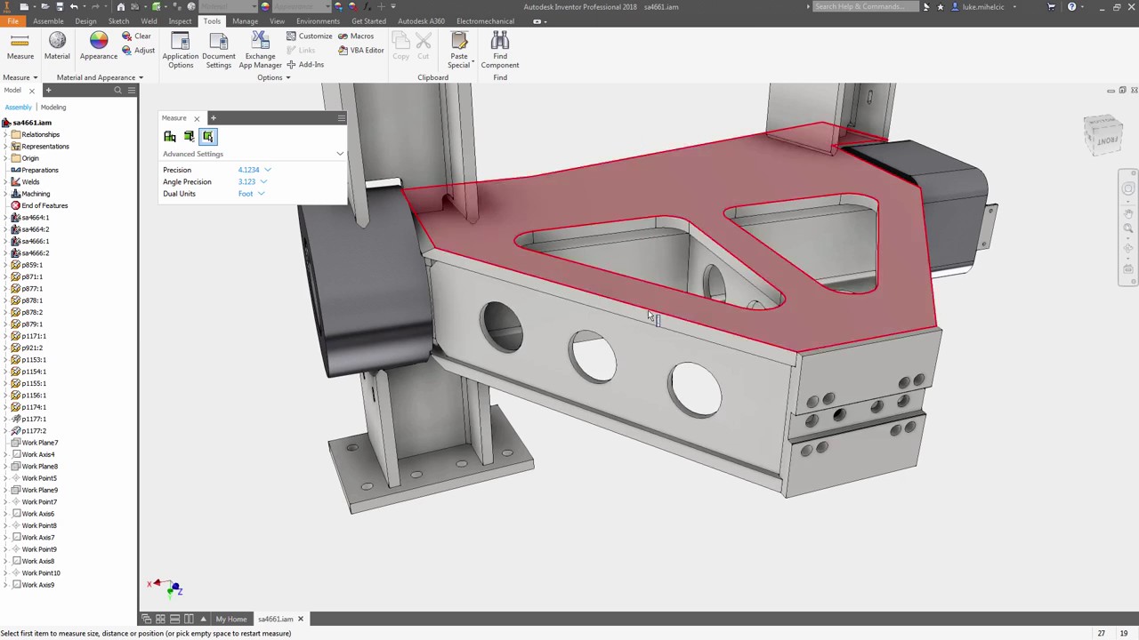 Inventor 2018 Measure - YouTube