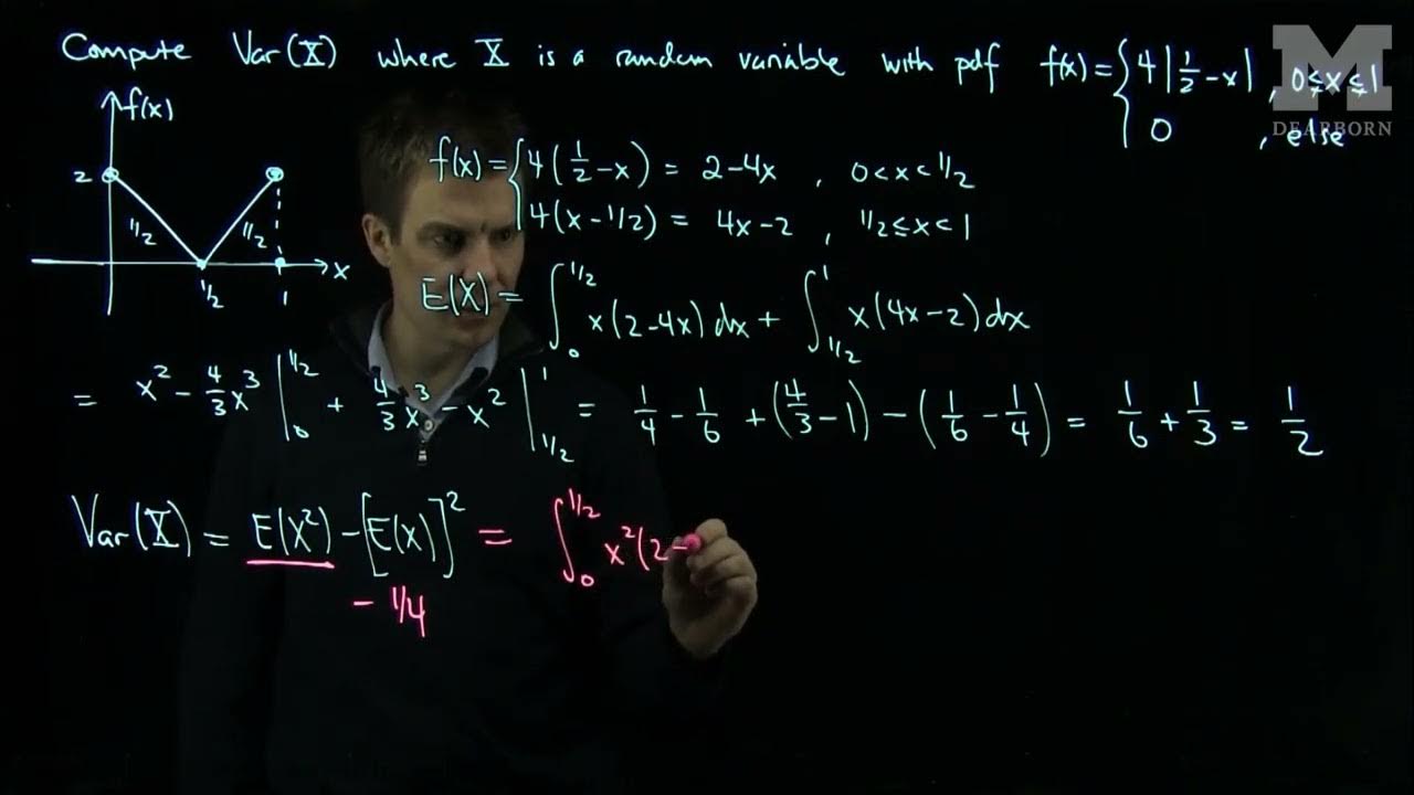 Computing the Variance from the PDF - YouTube