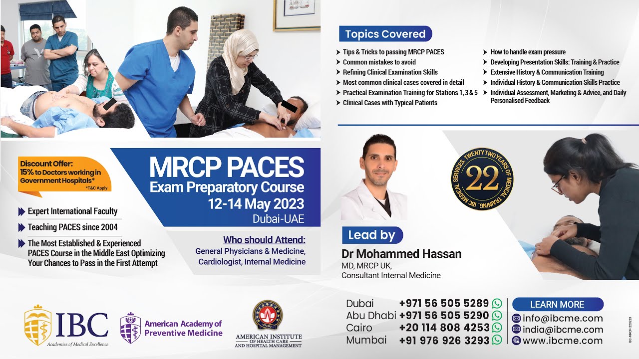 MRCP PACES Preparatory Course | May 12-14, 2023 | Dubai - UAE - YouTube