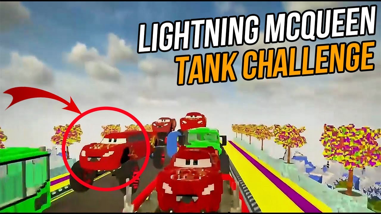 LIGHTNING MCQUEEN Unstoppable Tank Challenge: Sledgehammer Spins and ...