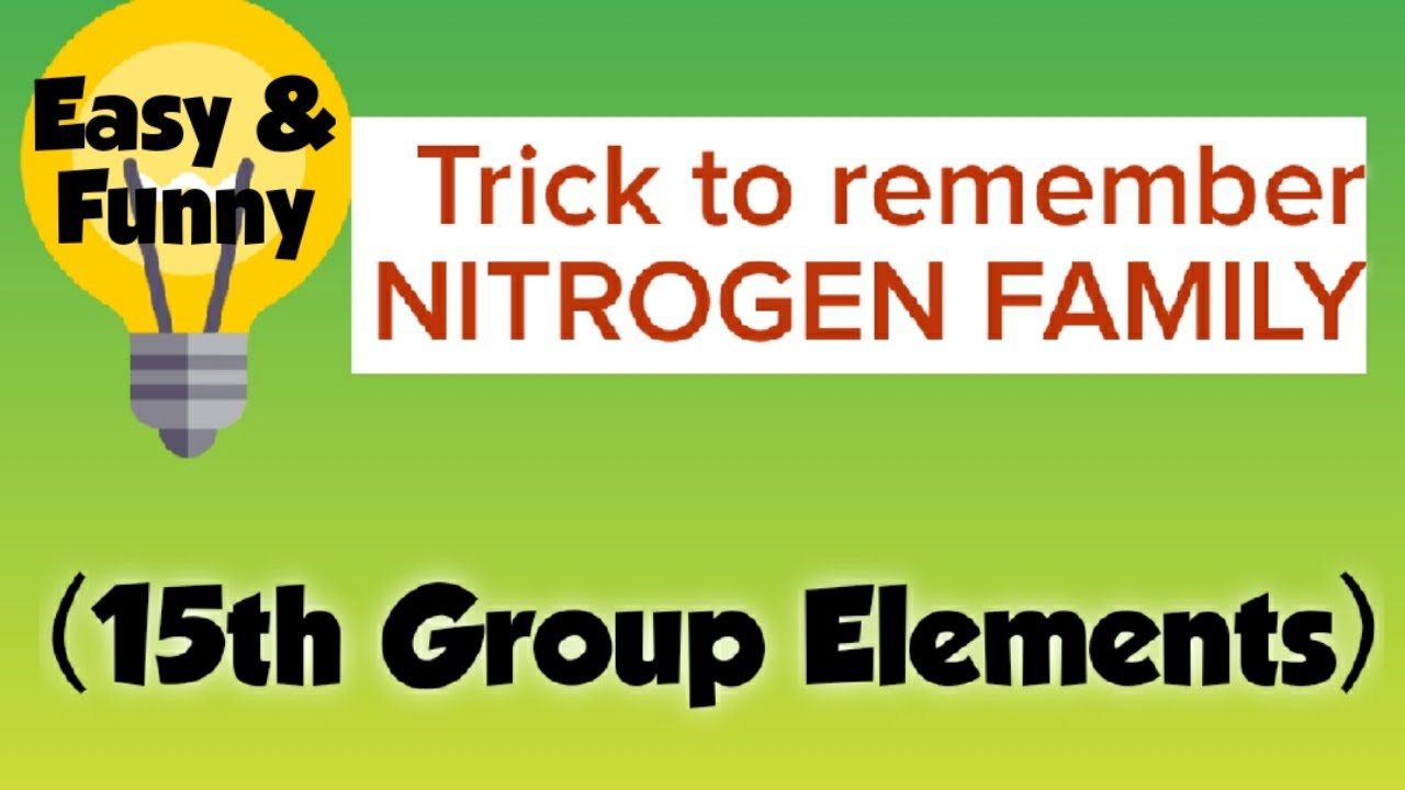 Trick to remember 15th Group Elements(Nitrogen Family)#Easy &Funny ...