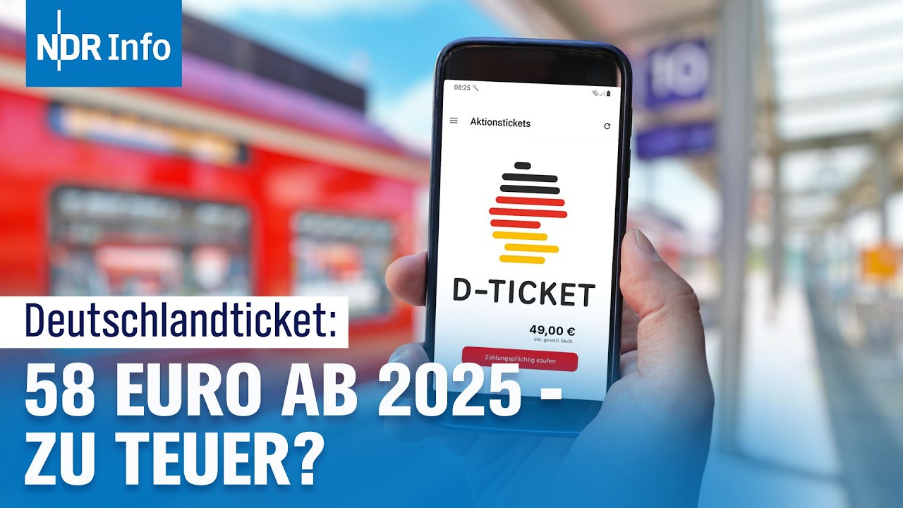 Deutschlandticket: Preis steigt 2025 auf 58 Euro – Was bedeutet das für Fahrgäste? | NDR Info ...