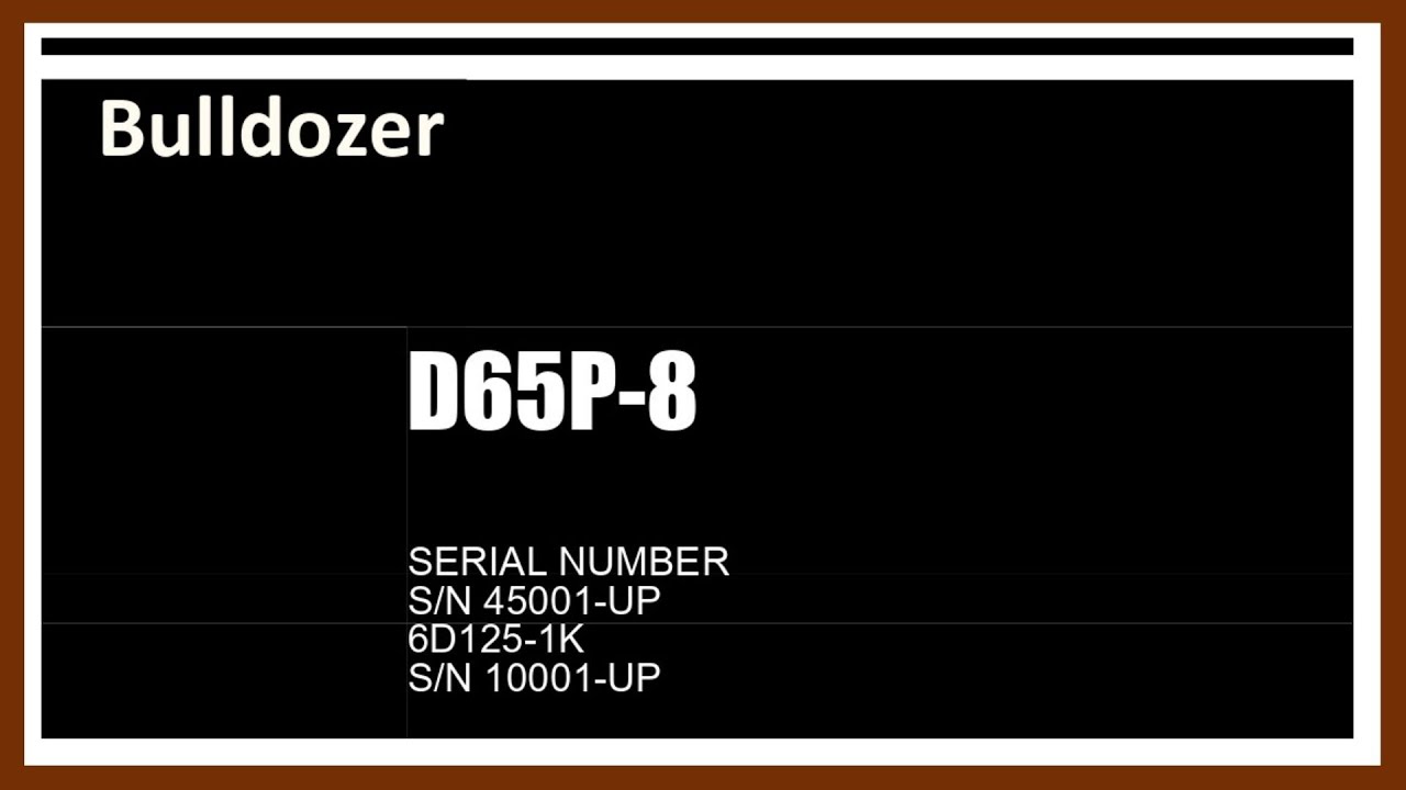 Parts book bulldozer komatsu d65p-8 - YouTube