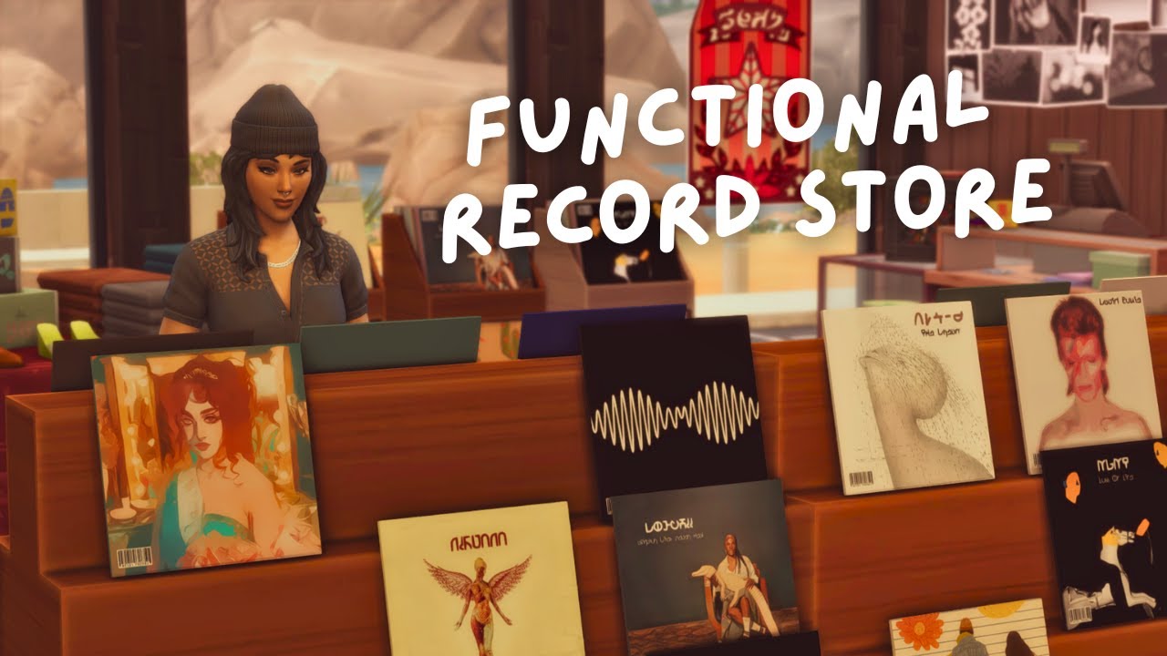 this cc set lets you run a FUNCTIONAL record store in the sims 4 - YouTube