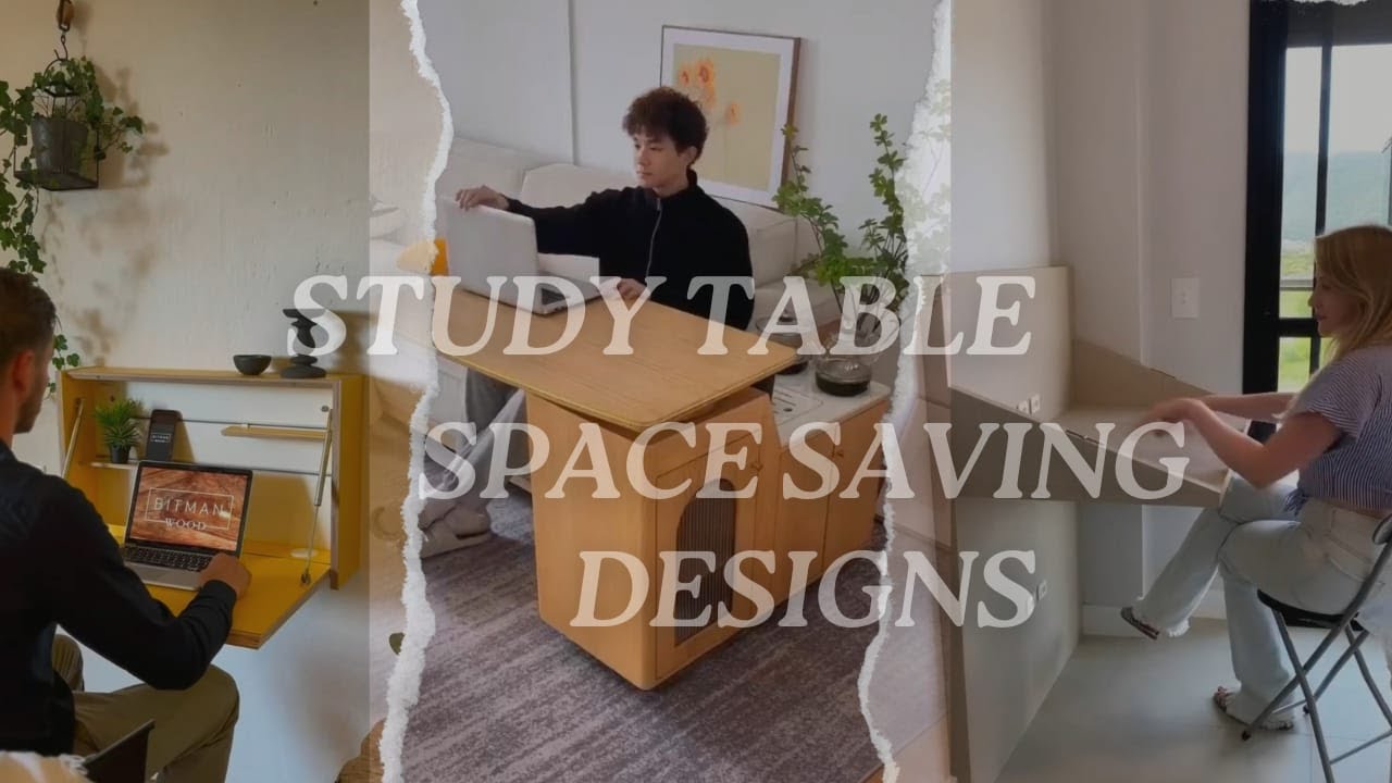 Study Table Space Saving Designs - YouTube