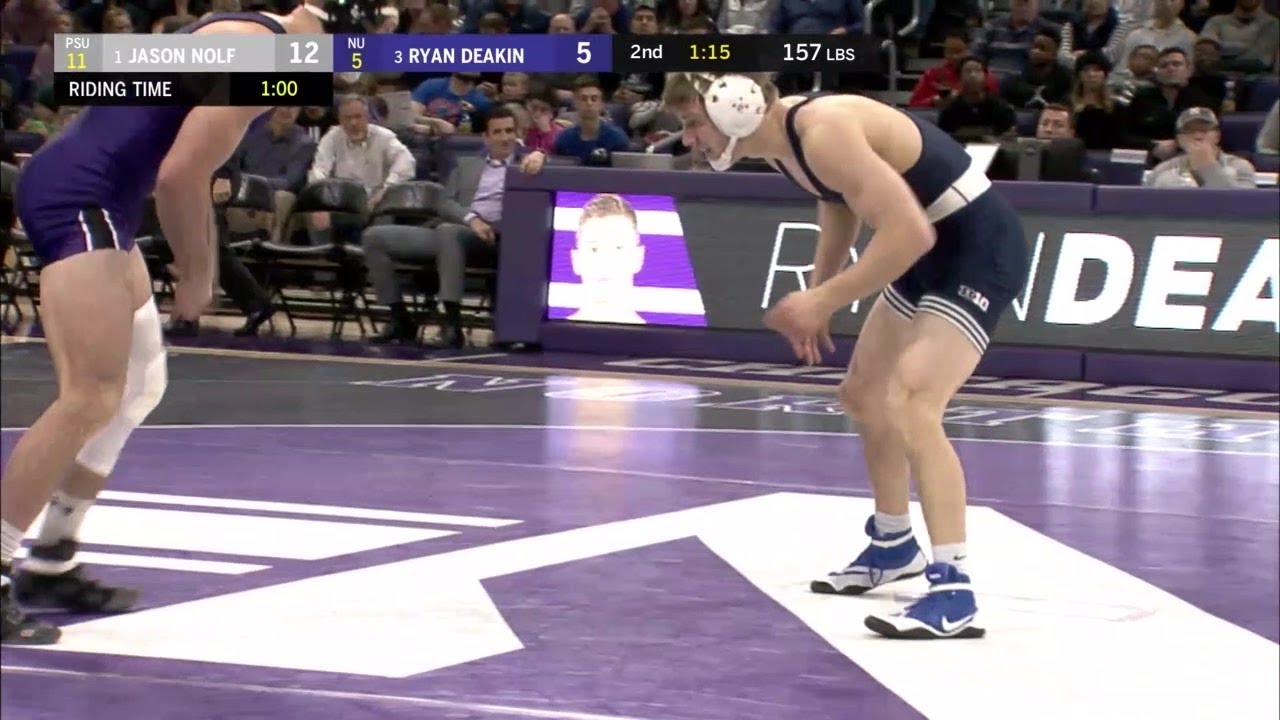 157 LBS: #1Jason Nolf (Penn State) vs. Ryan Deakin (Northwestern) | Big ...