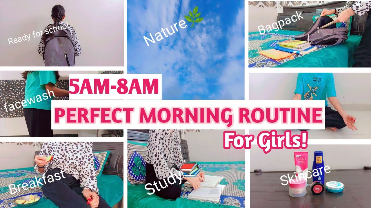 5-8AM PERFECT SCHOOL MORNING ROUTINE🎒📚/Tips to become best student in ...