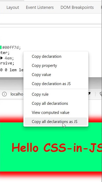 Copy CSS as JS - YouTube