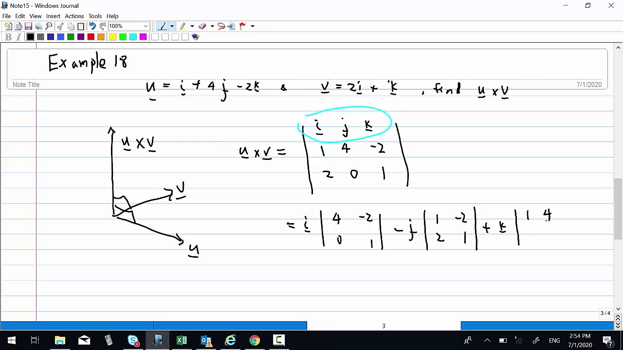 Example 18 On Cross Product Of Two Vectors Youtube