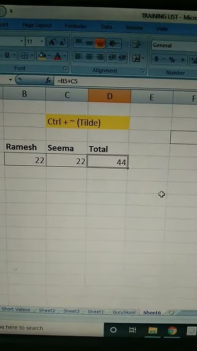 Formula: Ctrl + ~ (Tilde) How to check exact formula in Excel - YouTube