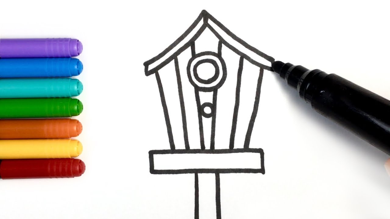 How to draw a bird house | easy doodle - YouTube
