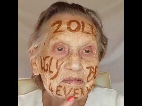 Yaşlı kadının makyajla Değişimi