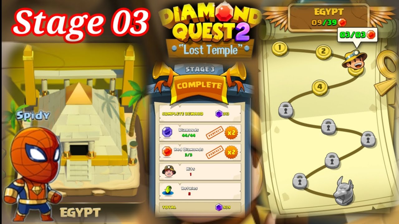 Diamond Quest 2 The Lost Temple EGYPT Stage 3 - YouTube