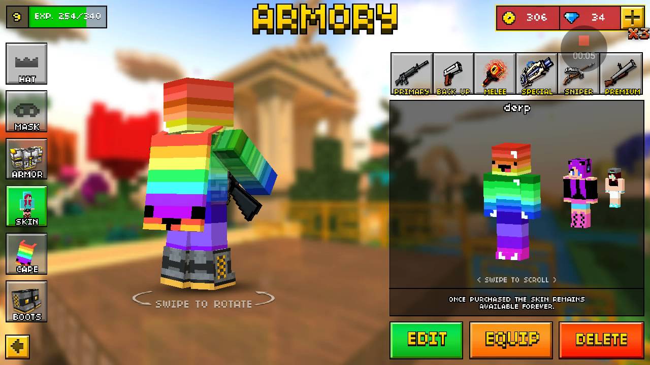 Rainbow derp skin tutorial + cape!!! - YouTube