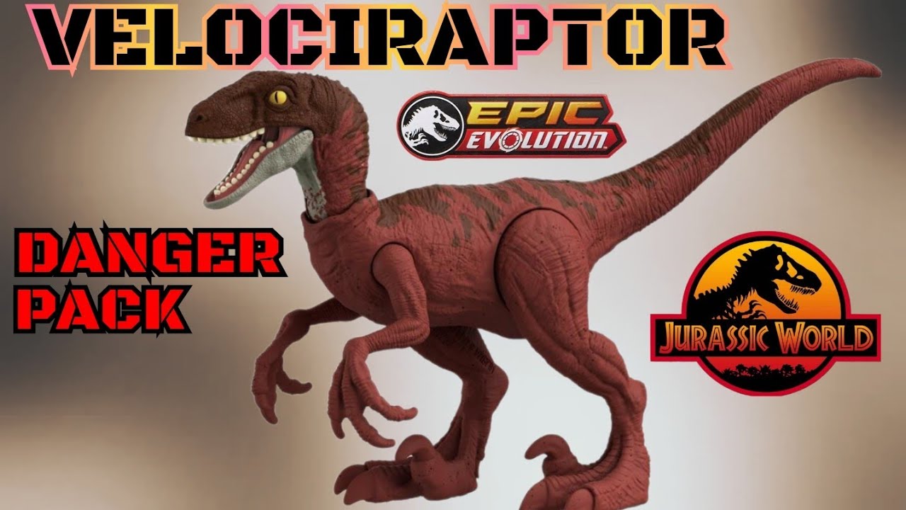 Jurassic World Epic Evolution Danger Pack Velociraptor Review! #2024 ...