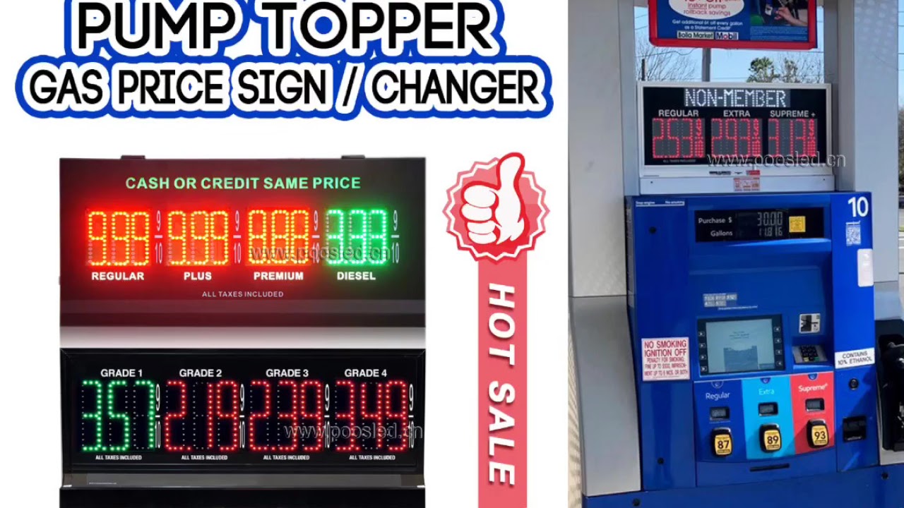American 8.889/10 Pump Topper Gas Price Sign - YouTube