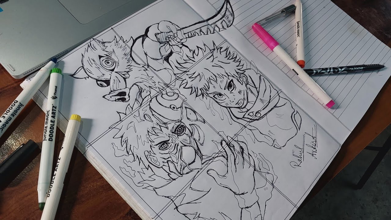 Inosuke Drawing | How to draw inosuke Demon Slayers | Super Artist # ...