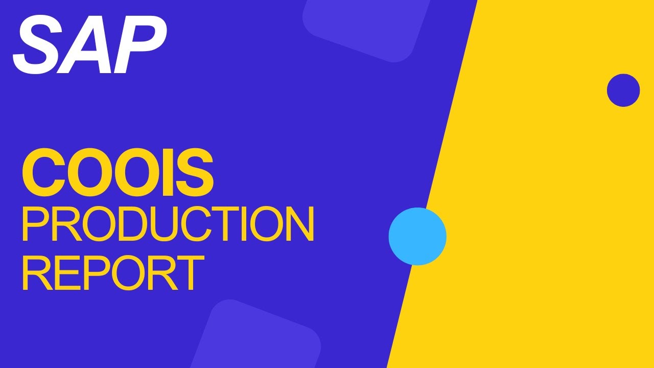 Production Reports in SAP | Demo COOIS | #sapwithik - YouTube