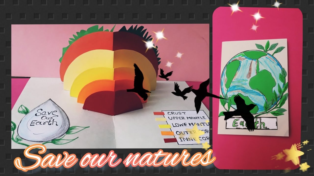 World Environment Day/ Earth's Layers Pop Up Card/ How to Make Earth ...